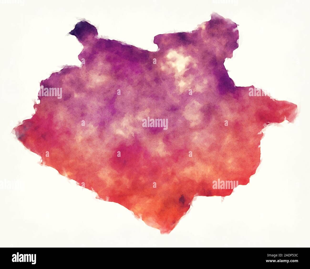 Sinoe county watercolor map of Liberia Stock Photo - Alamy