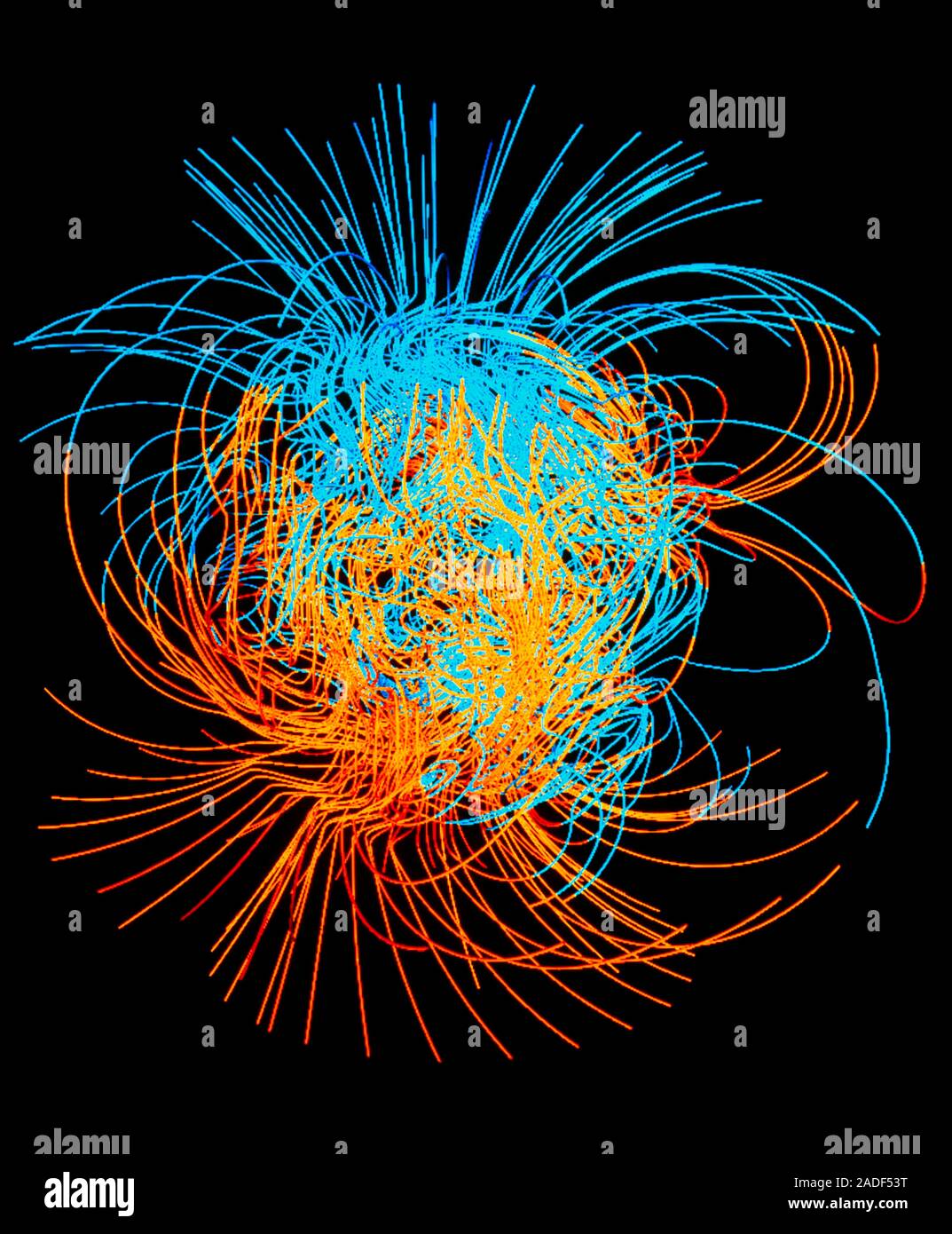 Model Of Geomagnetic Field Reversal Third Of Three Frames Showing The Magnetic Field Structure