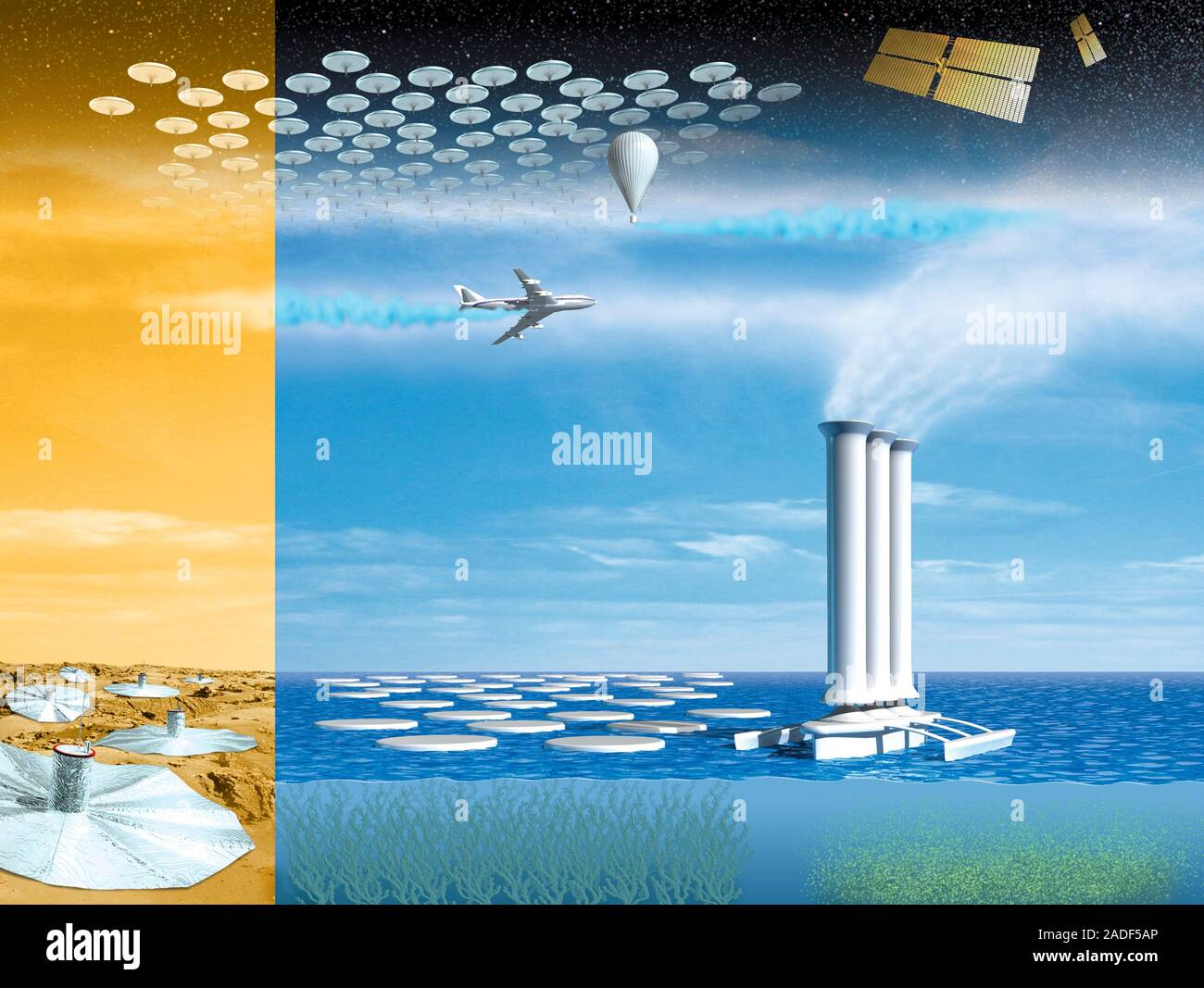 Atmosphere engineering. Diagram showing the technology that could be ...