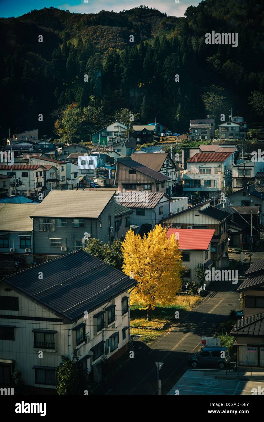 Gunma, Japan - Nov 9, 2019. Small rural town at autumn in Gunma, Japan ...