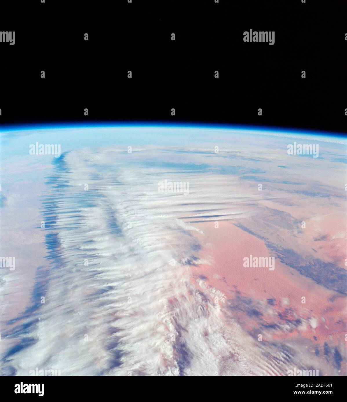 Jetstream clouds seen over north-western Libya. The jetstreams are high ...