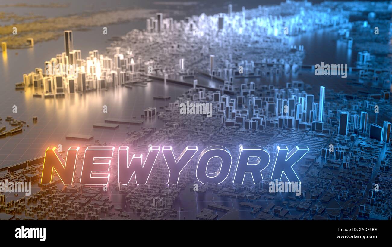 Nyc map digital hi-res stock photography and images - Alamy