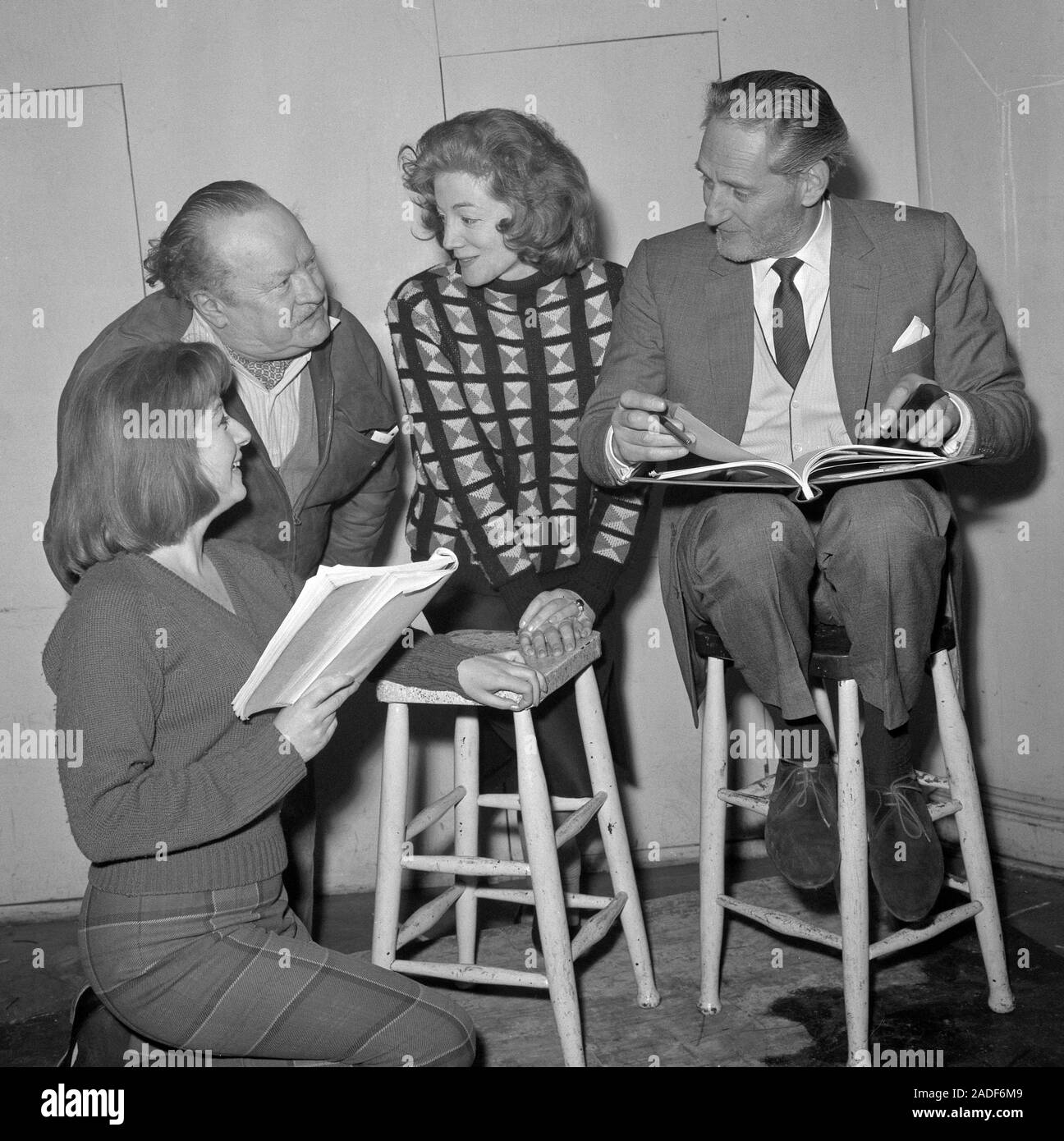 Actress reading from script Black and White Stock Photos & Images - Alamy