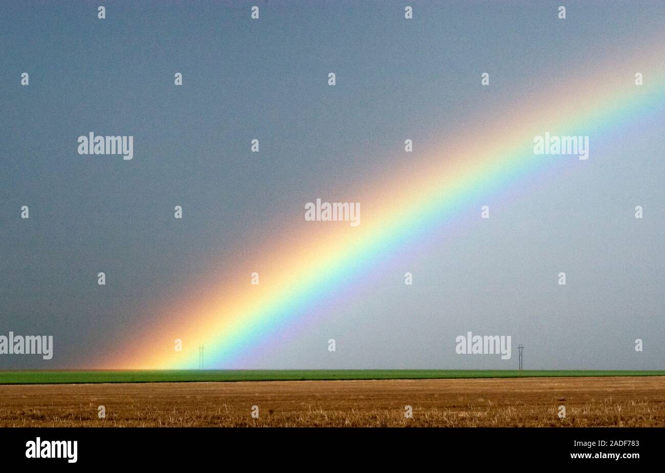 Rainbow. Rainbows occur when the observer is facing falling rain but ...