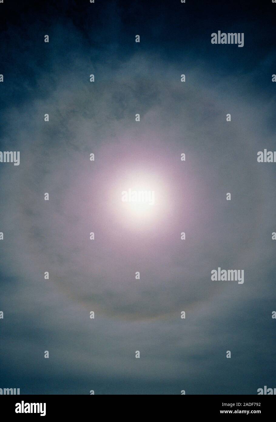 Sun halo. Halo's are a luminous ring sometimes observed around the sun ...