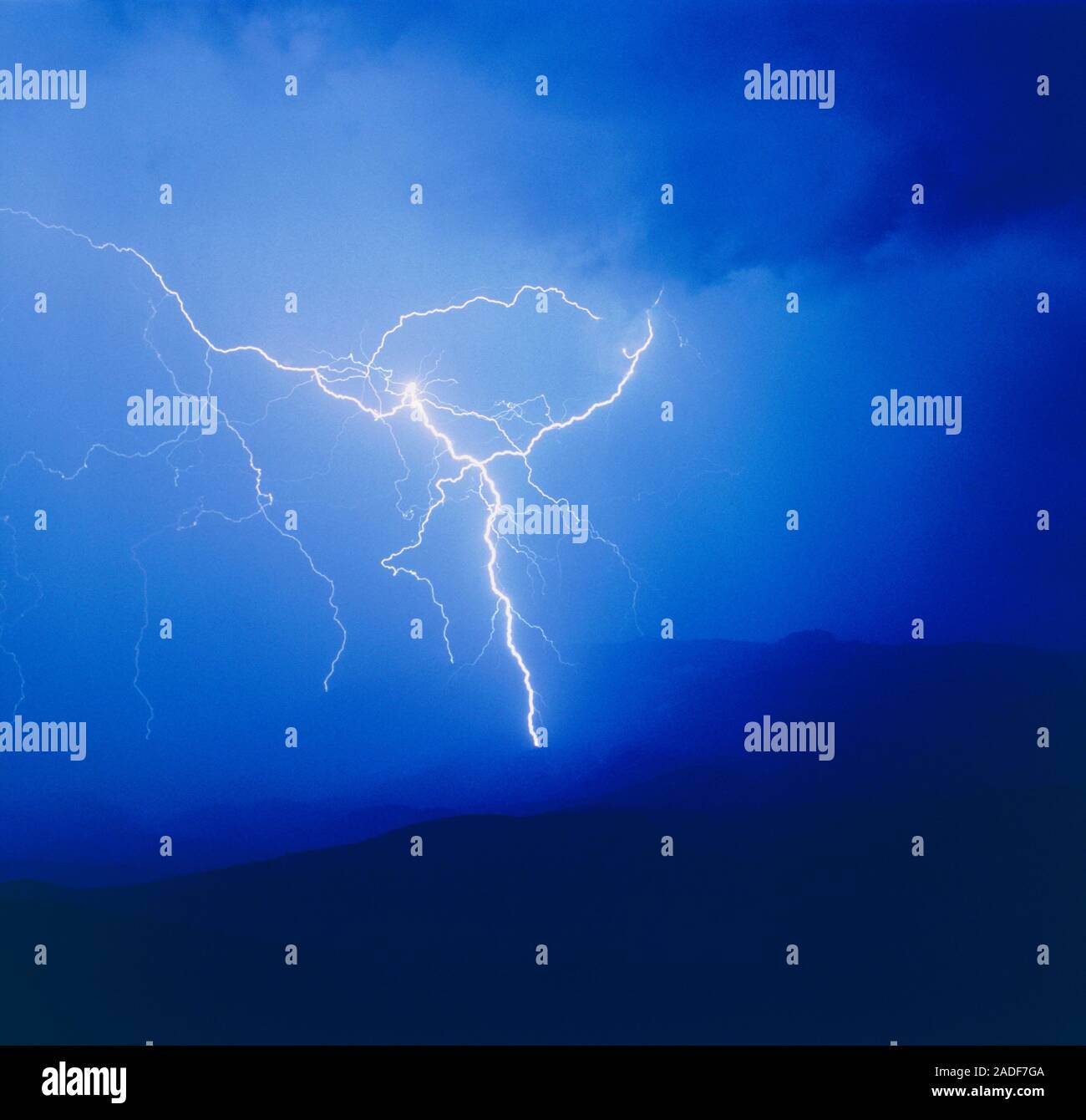 Lightning storm over the Rincon Mountains, Tucson, Arizona, USA Stock ...