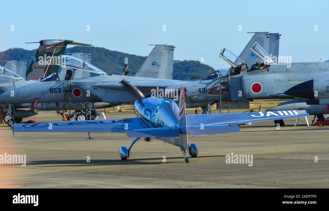 Gifu, Japan - Nov 10, 2019. Lexus Extra 300S private airplane taxiing ...