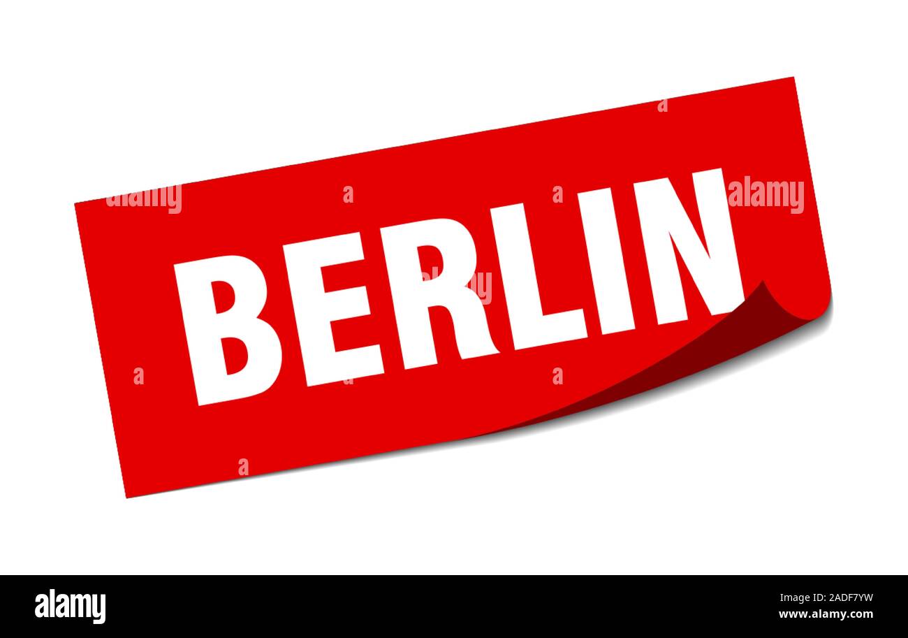 Berlin sticker. Berlin red square peeler sign Stock Vector Image & Art ...