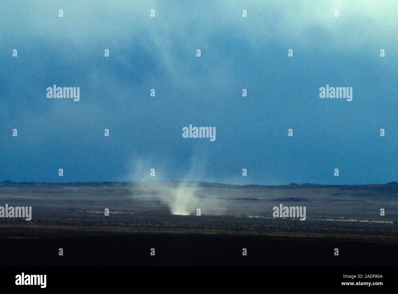 Gustnado spinning across the ground. A gustnado is a weak tornado that ...