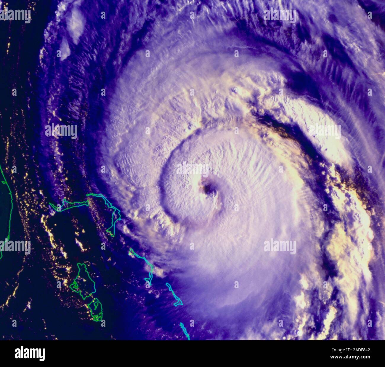 Hurricane Fran. Coloured infrared satellite image of hurricane Fran ...