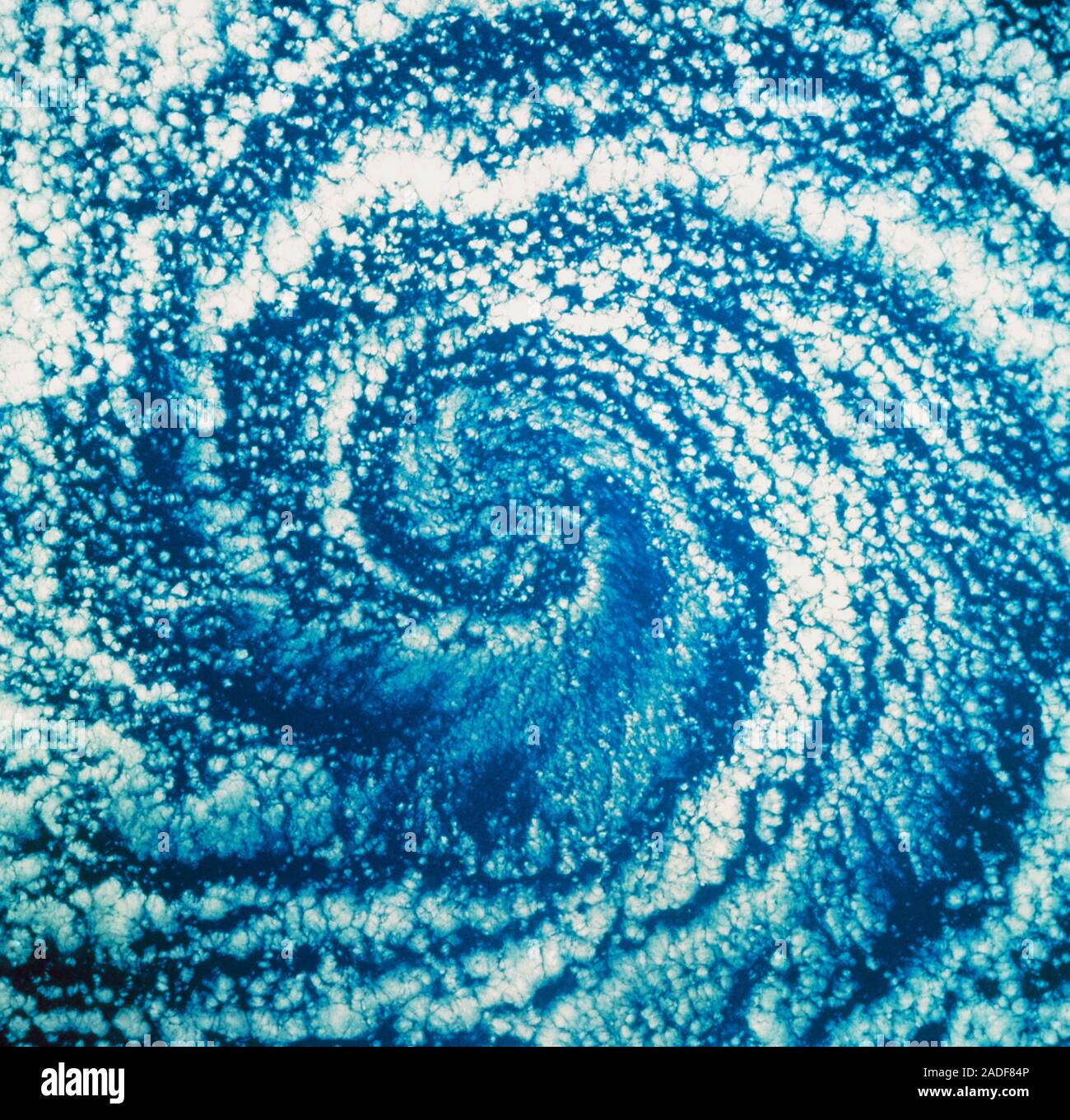 Cyclone from space. Space shuttle image of a cyclone, a system of winds ...