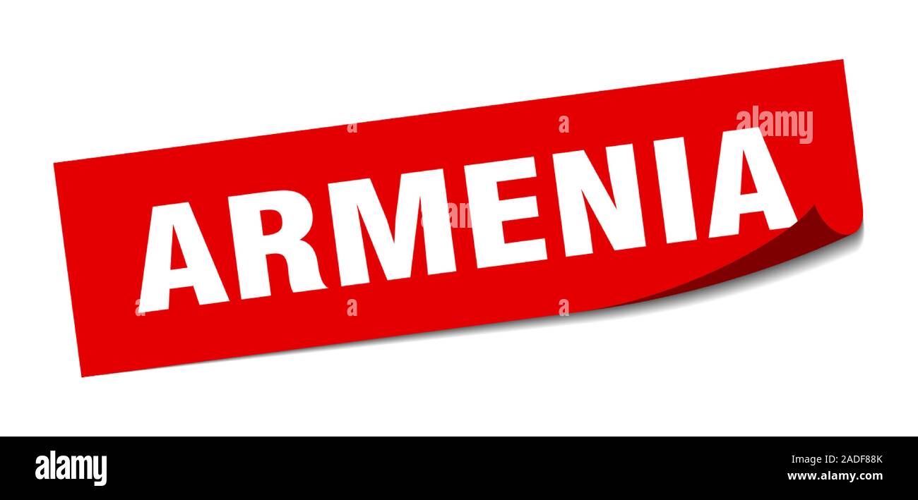 Armenia sticker. Armenia red square peeler sign Stock Vector Image ...