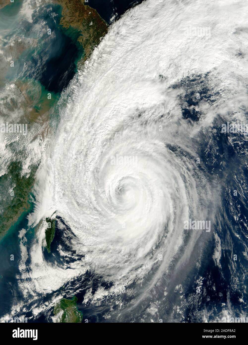 Typhoon Tokage. Satellite image of Typhoon Tokage (centre) hitting the ...