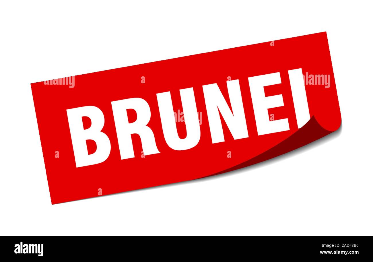 Brunei sticker. Brunei red square peeler sign Stock Vector Image & Art ...