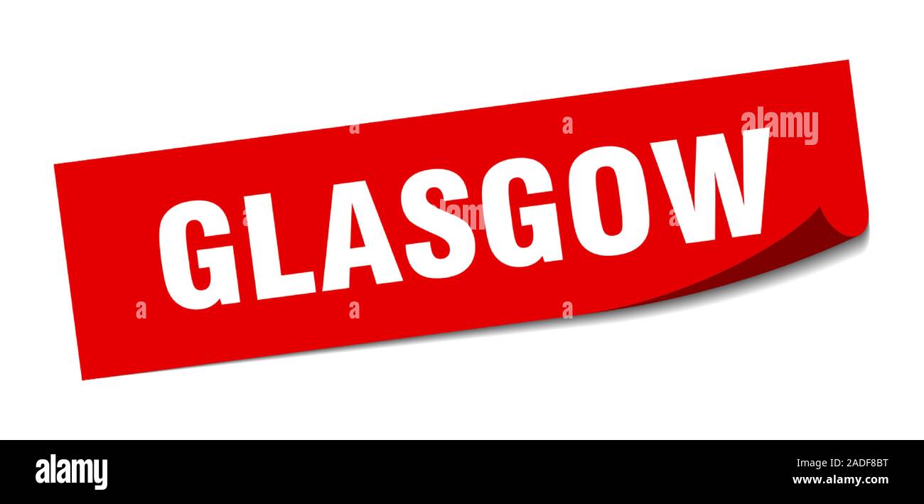 Glasgow sticker. Glasgow red square peeler sign Stock Vector Image ...