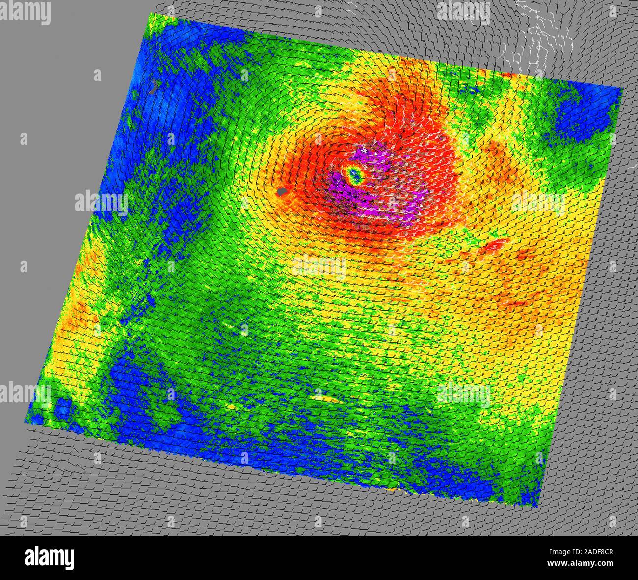 Tropical Cyclone Dora. Wind speed data map for Tropical Cyclone Dora at ...