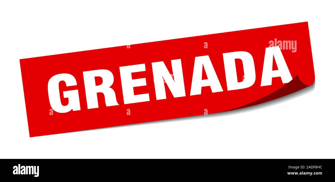 Grenada sticker. Grenada red square peeler sign Stock Vector Image ...
