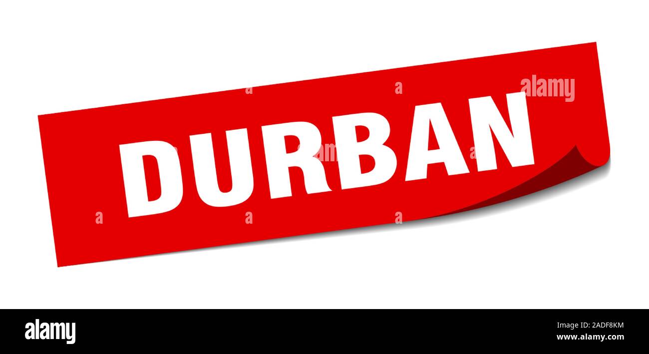 Durban sticker. Durban red square peeler sign Stock Vector Image & Art ...