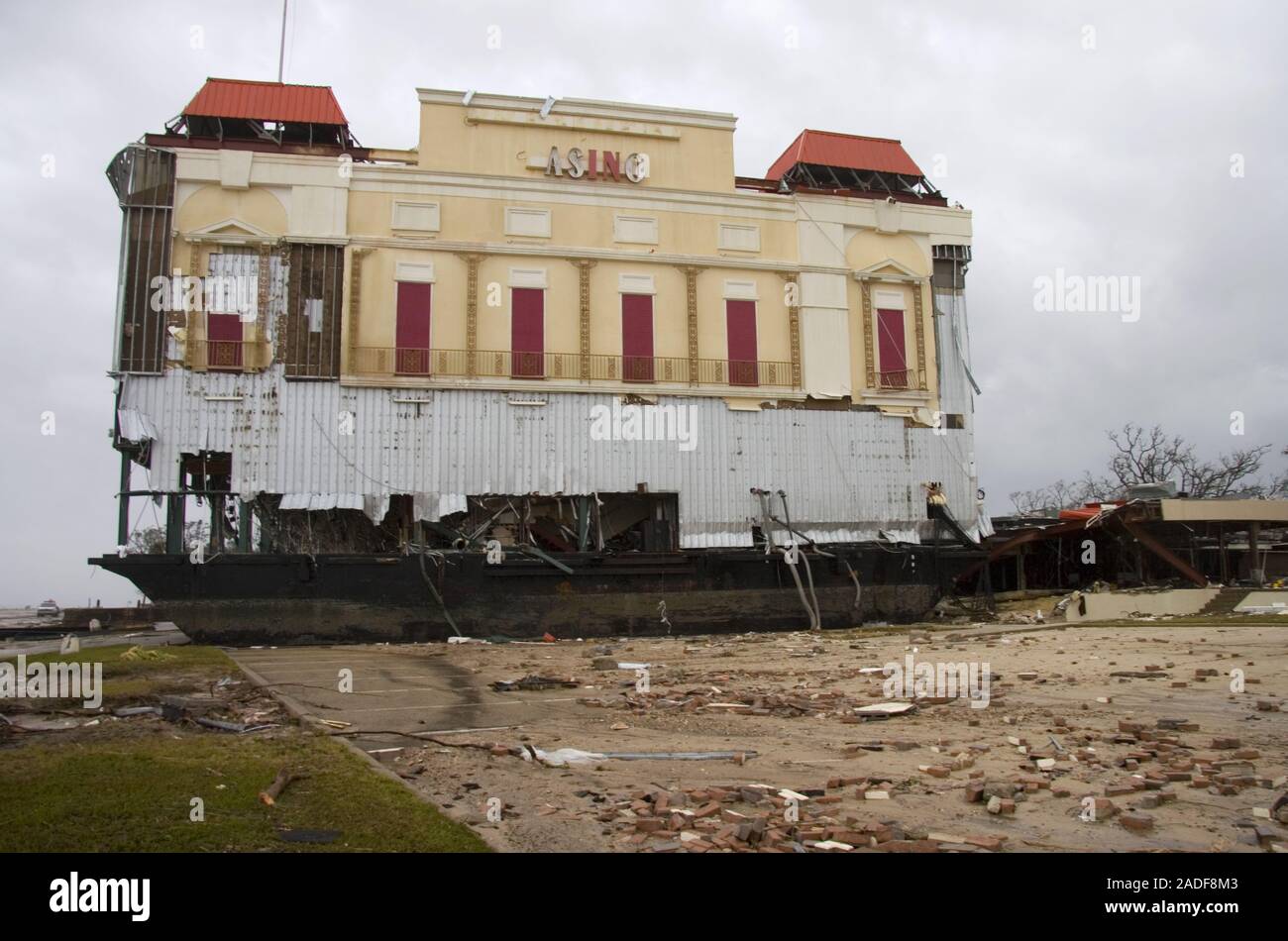 Hurricane Katrina damage at Biloxi, Mississippi, USA, on 30th August ...