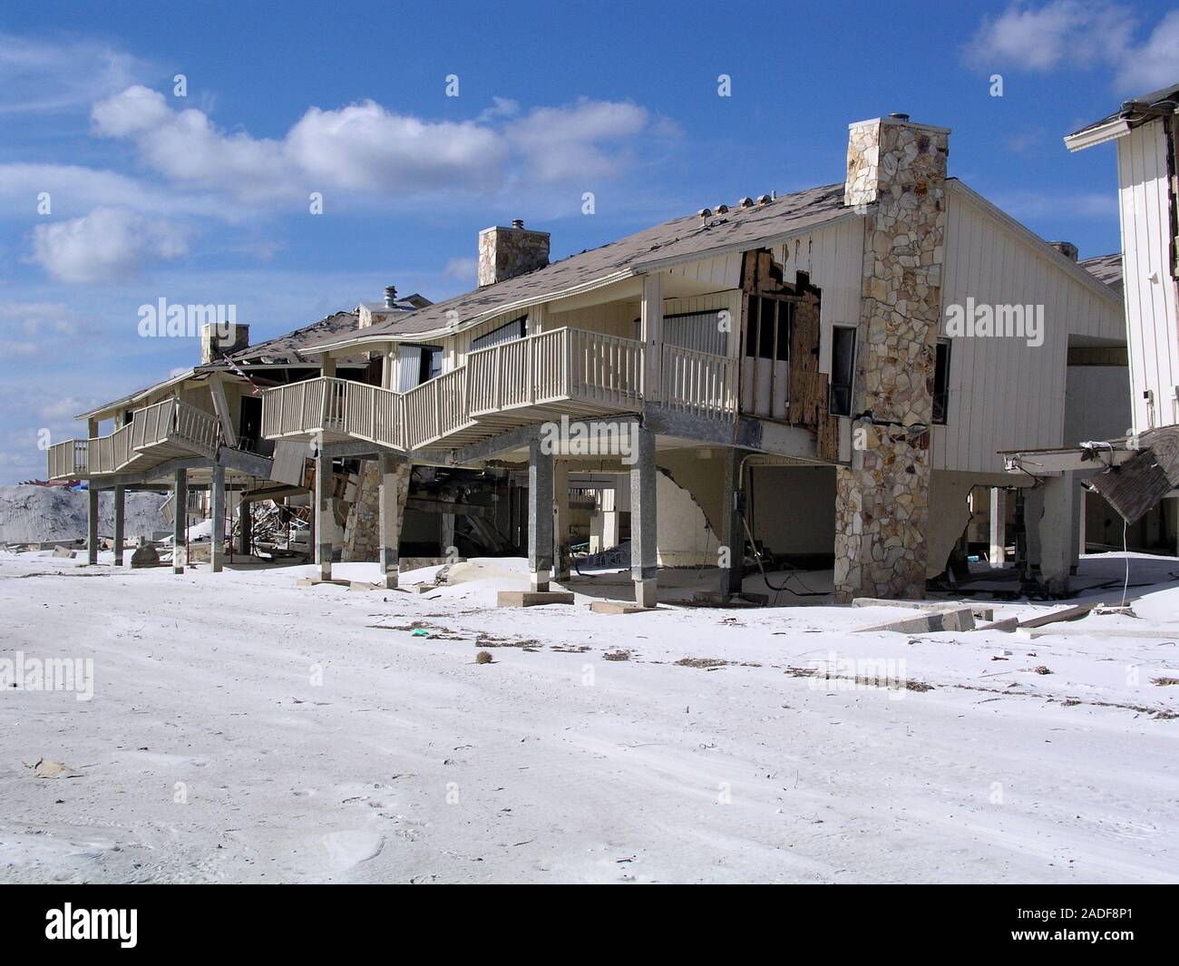 Aftermath of Hurricane Ivan, Pensacola Beach, Florida, USA. Damage to ...