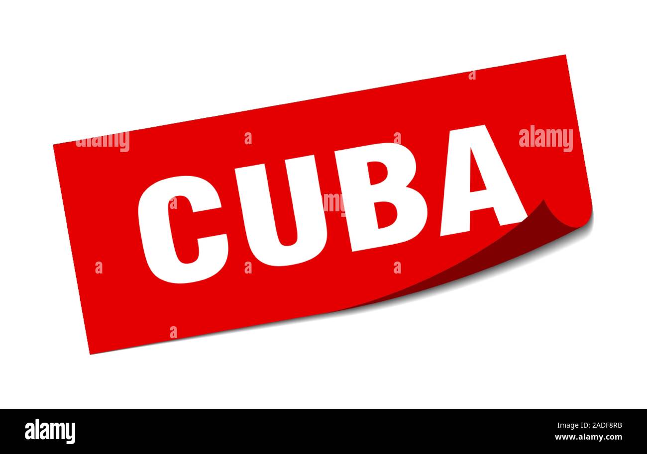 Cuba sticker. Cuba red square peeler sign Stock Vector Image & Art - Alamy