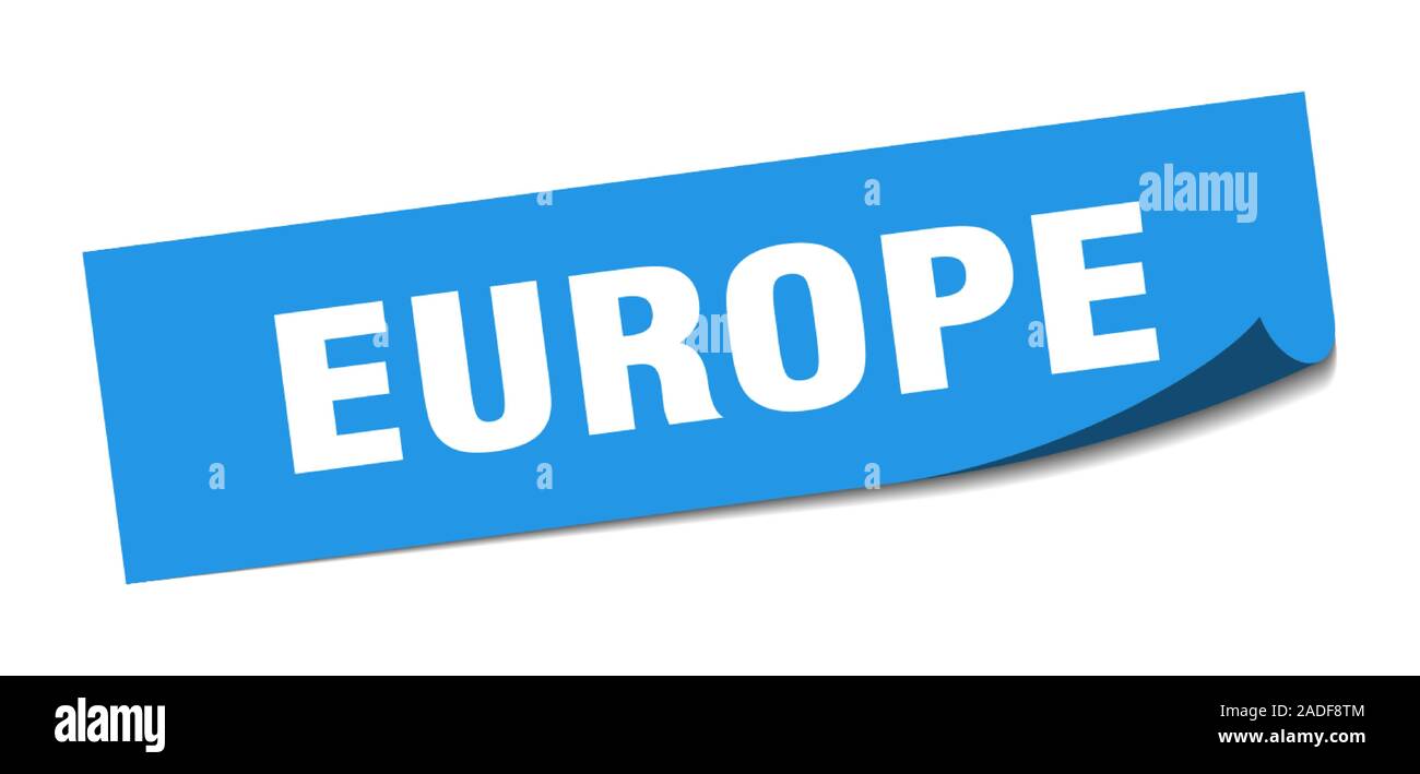 europe sticker. europe blue square peeler sign Stock Vector Image & Art ...