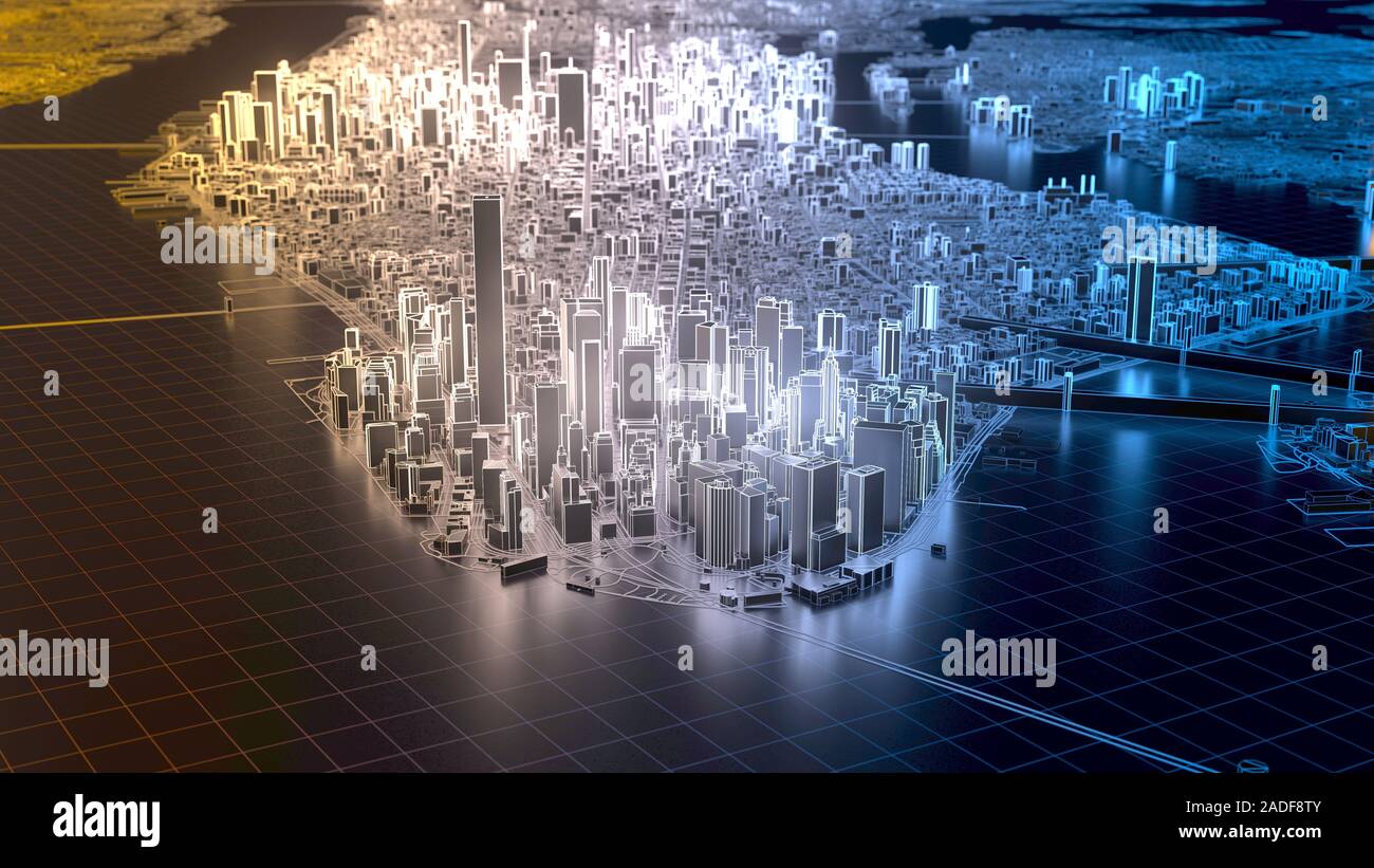 Nyc map digital hi-res stock photography and images - Alamy