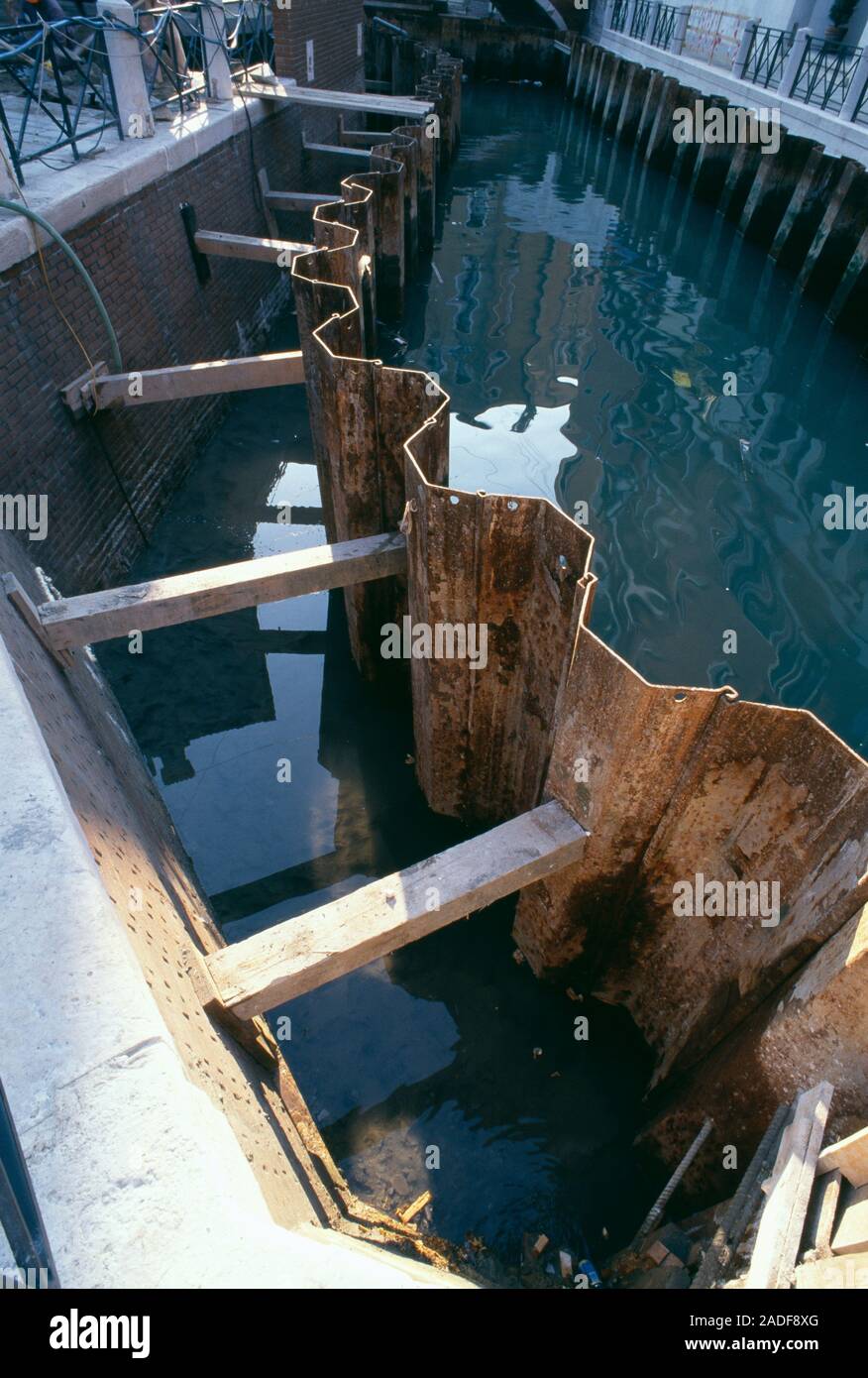 Flood defence in Venice. Venice, the capital of Venetia province in ...