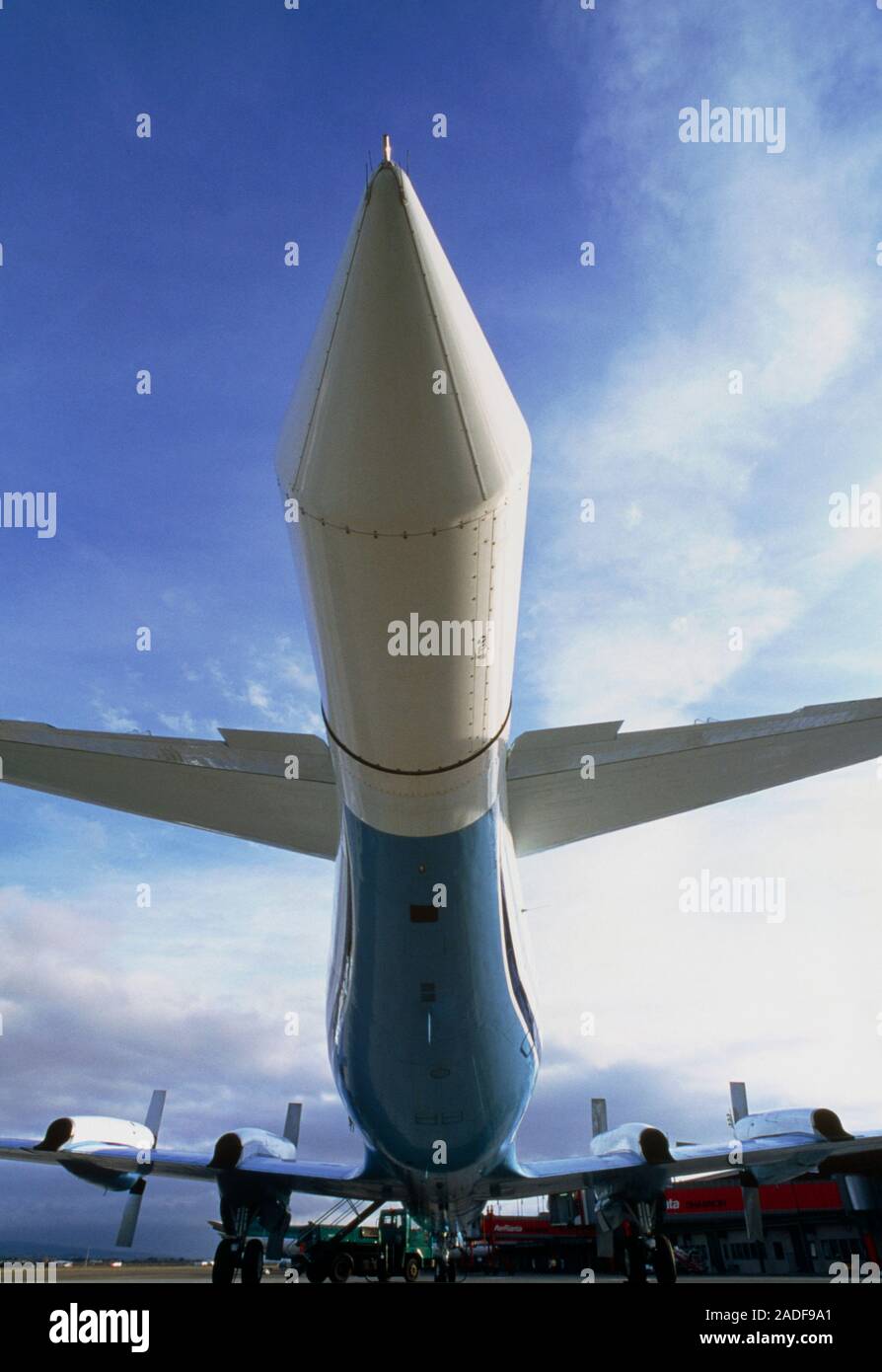 Storm research. Radar dome of an aircraft used in the FASTEX (Fronts ...