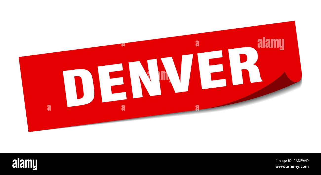 Denver sticker. Denver red square peeler sign Stock Vector Image & Art ...
