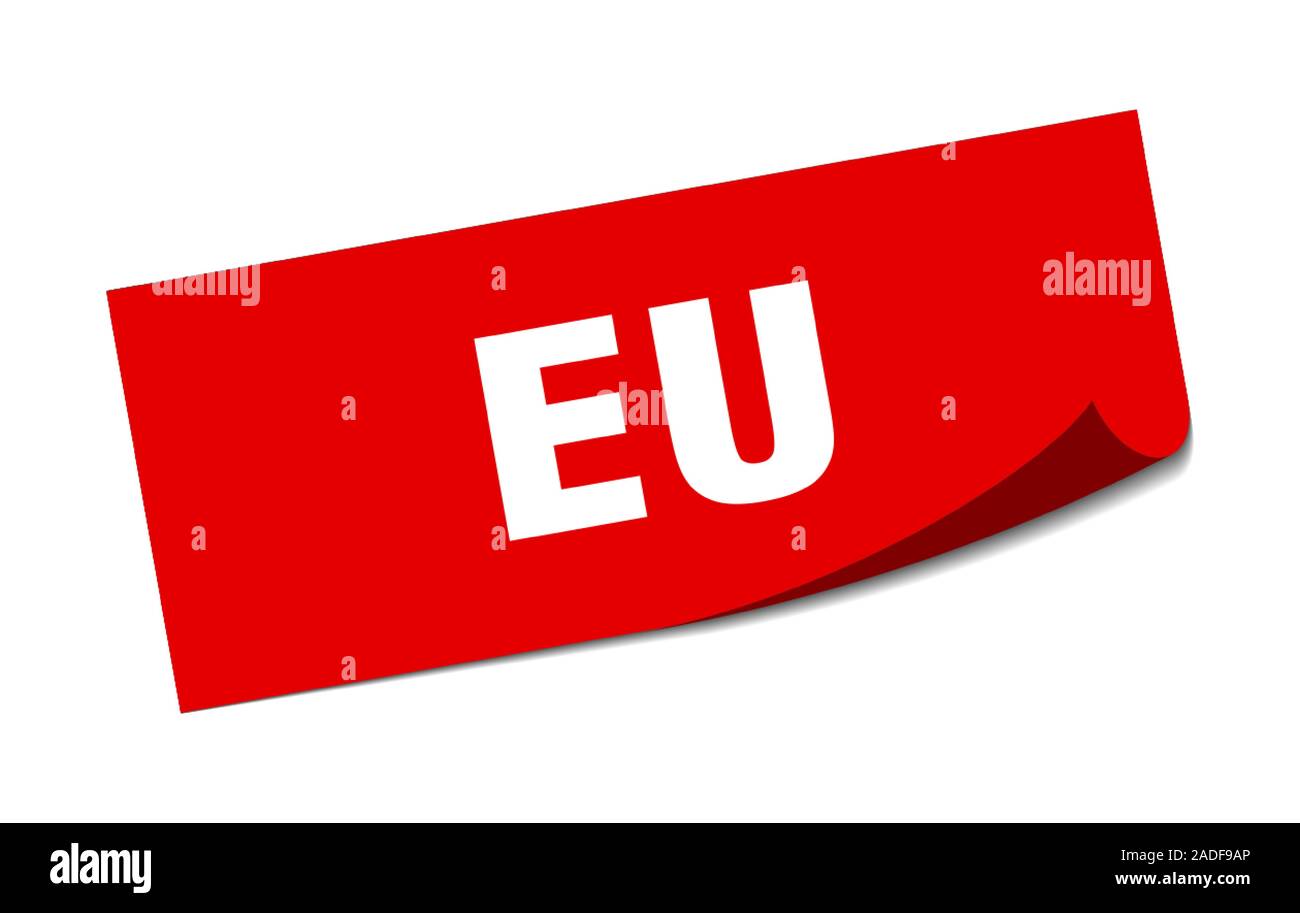 eu sticker. eu red square peeler sign Stock Vector Image & Art - Alamy
