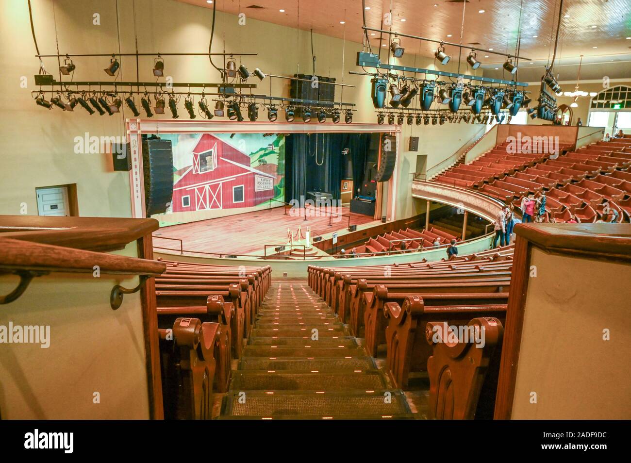 Interior of legendary Ryman Auditorium. The Ryman once hosted Grand Ole ...