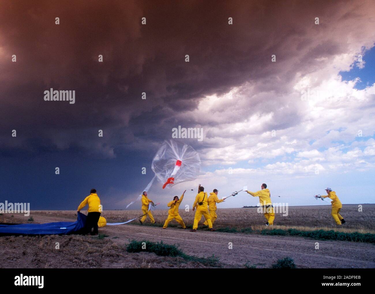 Storm research. Meteorologists from the Severe Thunderstorm ...