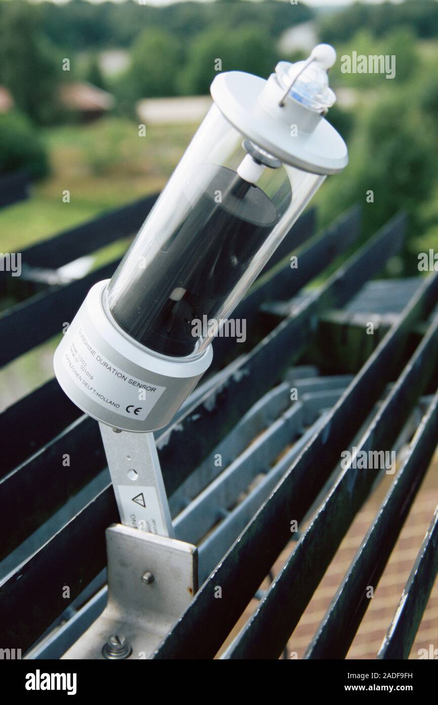 Sunshine recorder. Modern design of recorder that measures sunshine ...