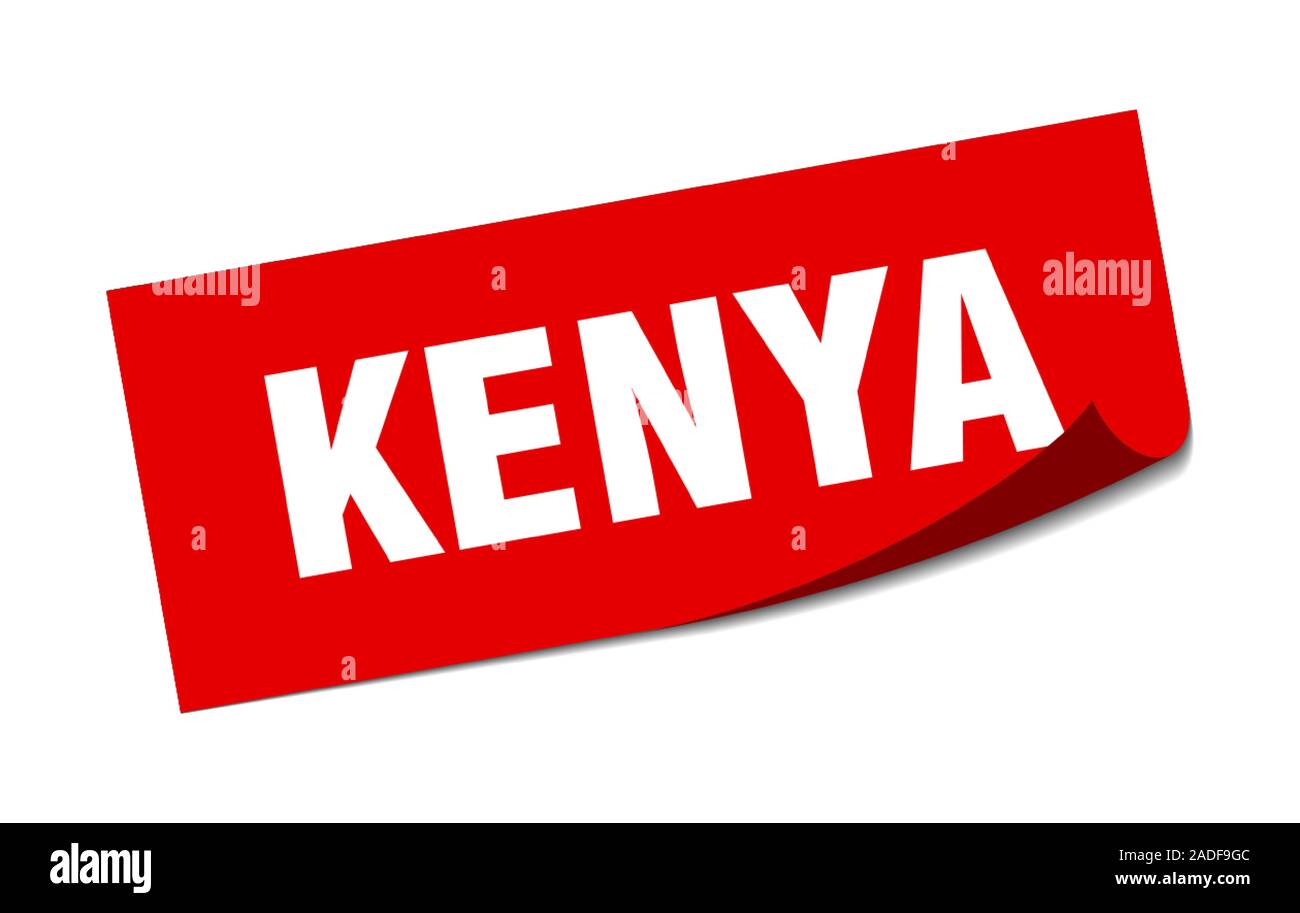 Kenya sticker. Kenya red square peeler sign Stock Vector Image & Art ...