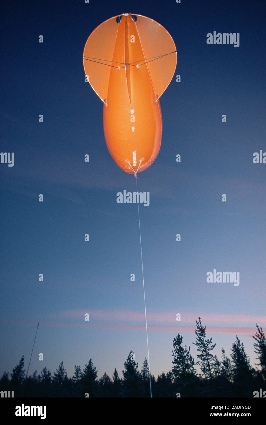 Weather balloon. Zeppelin-shaped tethered weather balloon. The balloon ...