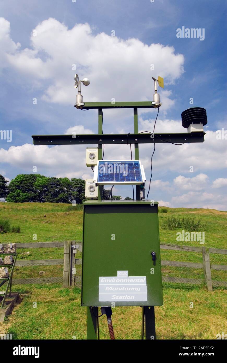 Weather and air pollution station. Solar powered weather station in a ...