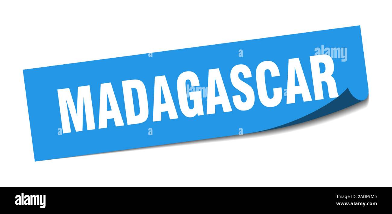 Madagascar sticker. Madagascar blue square peeler sign Stock Vector ...