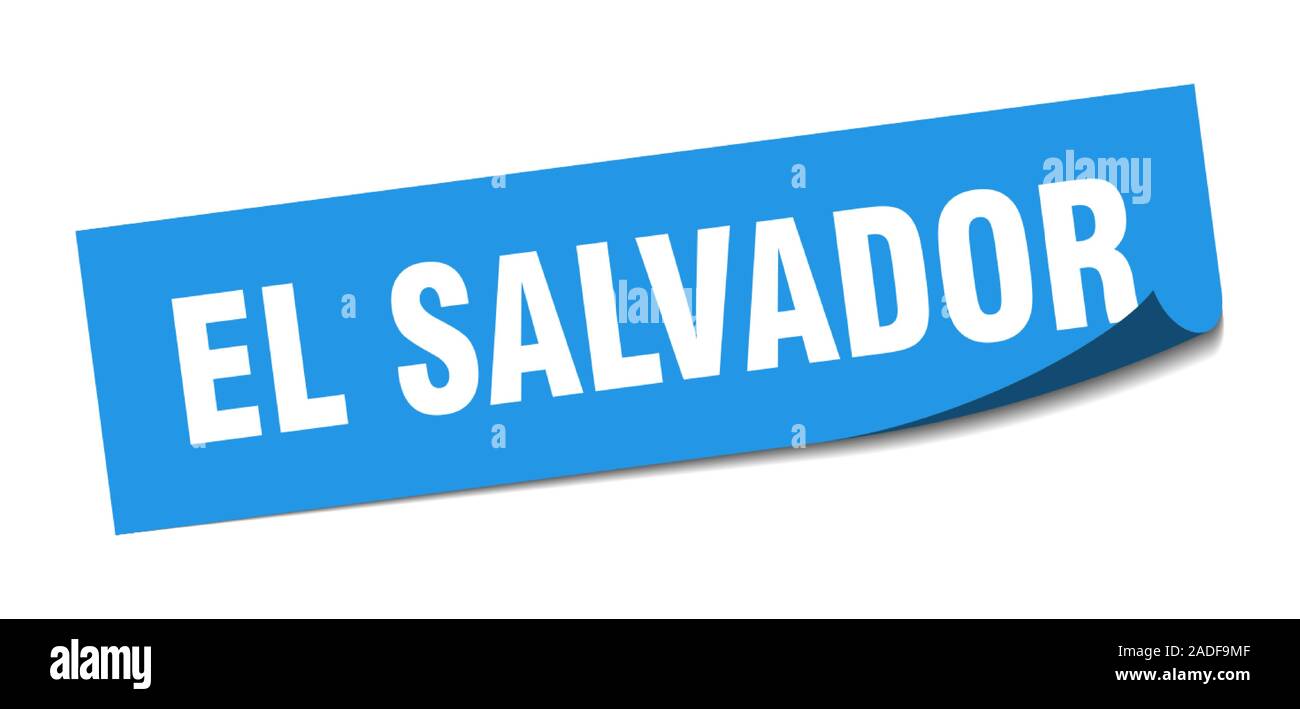 El Salvador sticker. El Salvador blue square peeler sign Stock Vector ...