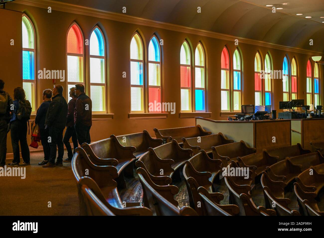 Interior of legendary Ryman Auditorium. The Ryman once hosted Grand Ole ...