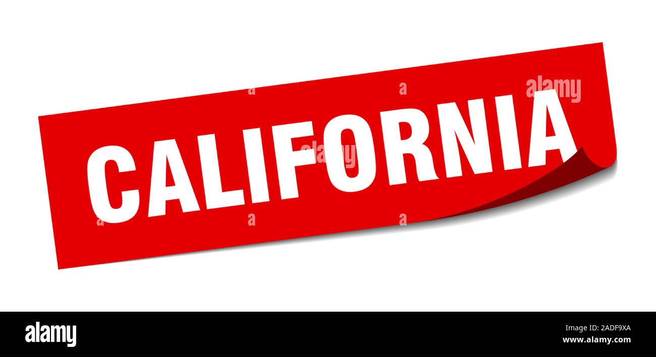 California sticker. California red square peeler sign Stock Vector ...