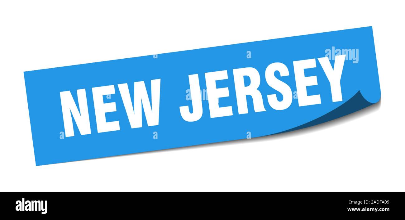 New Jersey sticker. New Jersey blue square peeler sign Stock Vector ...