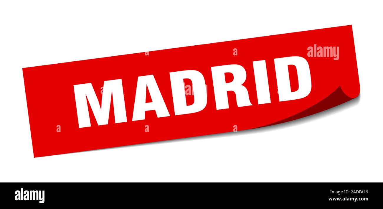 Madrid sticker. Madrid red square peeler sign Stock Vector Image & Art ...