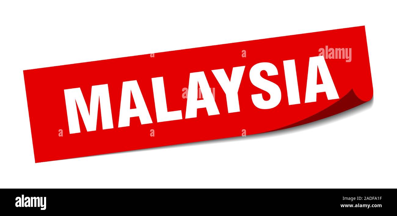 Malaysia sticker. Malaysia red square peeler sign Stock Vector Image ...