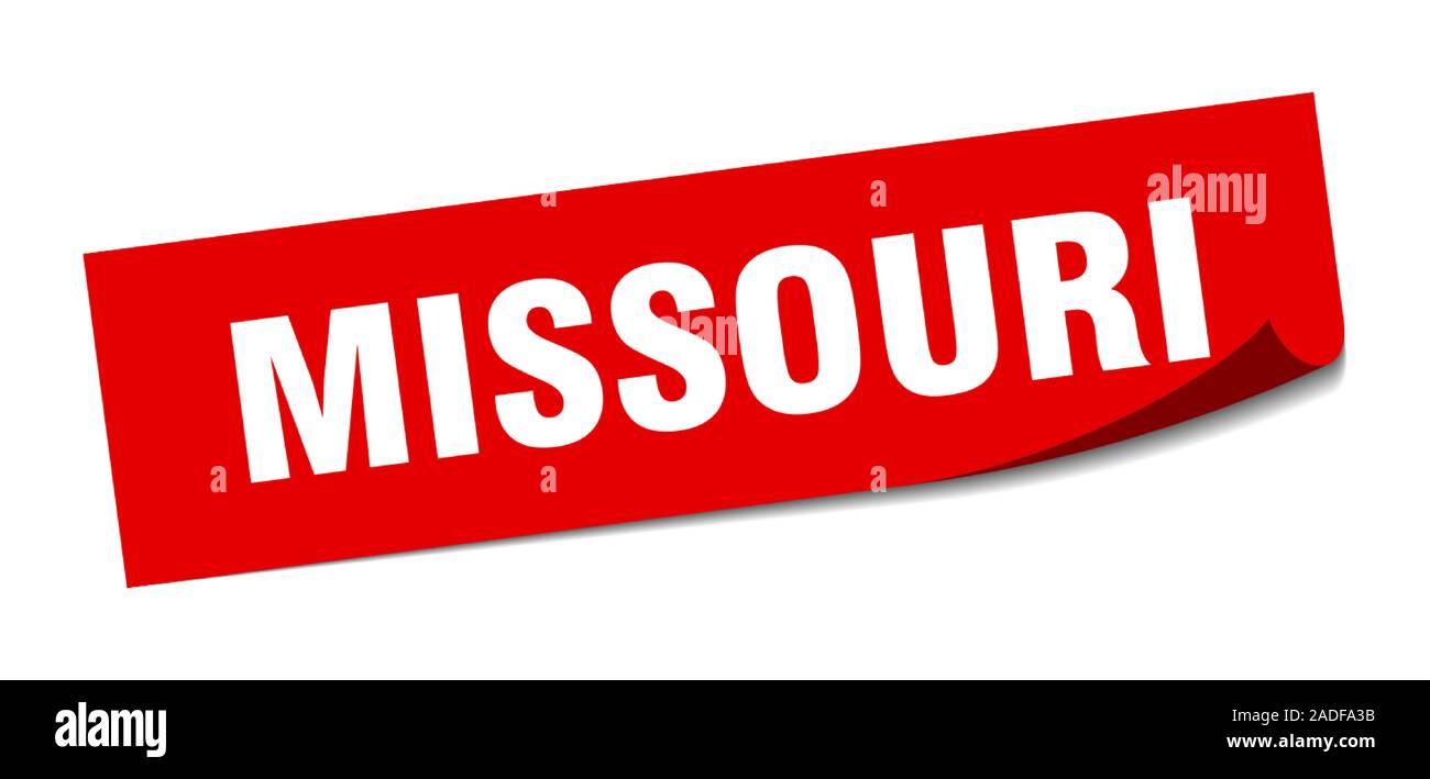 Missouri sticker. Missouri red square peeler sign Stock Vector Image ...