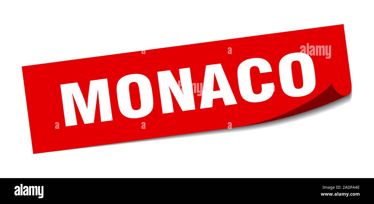 Monaco sticker. Monaco red square peeler sign Stock Vector Image & Art ...