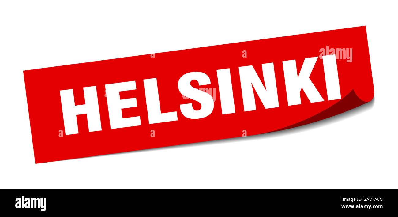 Helsinki sticker. Helsinki red square peeler sign Stock Vector Image ...