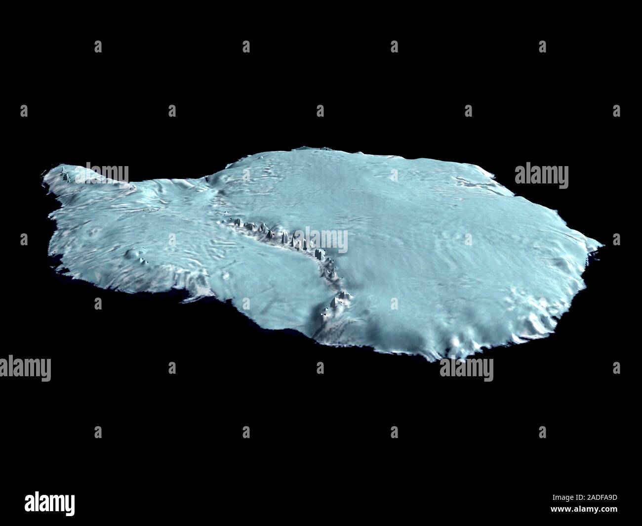 Antarctica 20,000 years ago, computer model. Image 1 of 2. This image ...