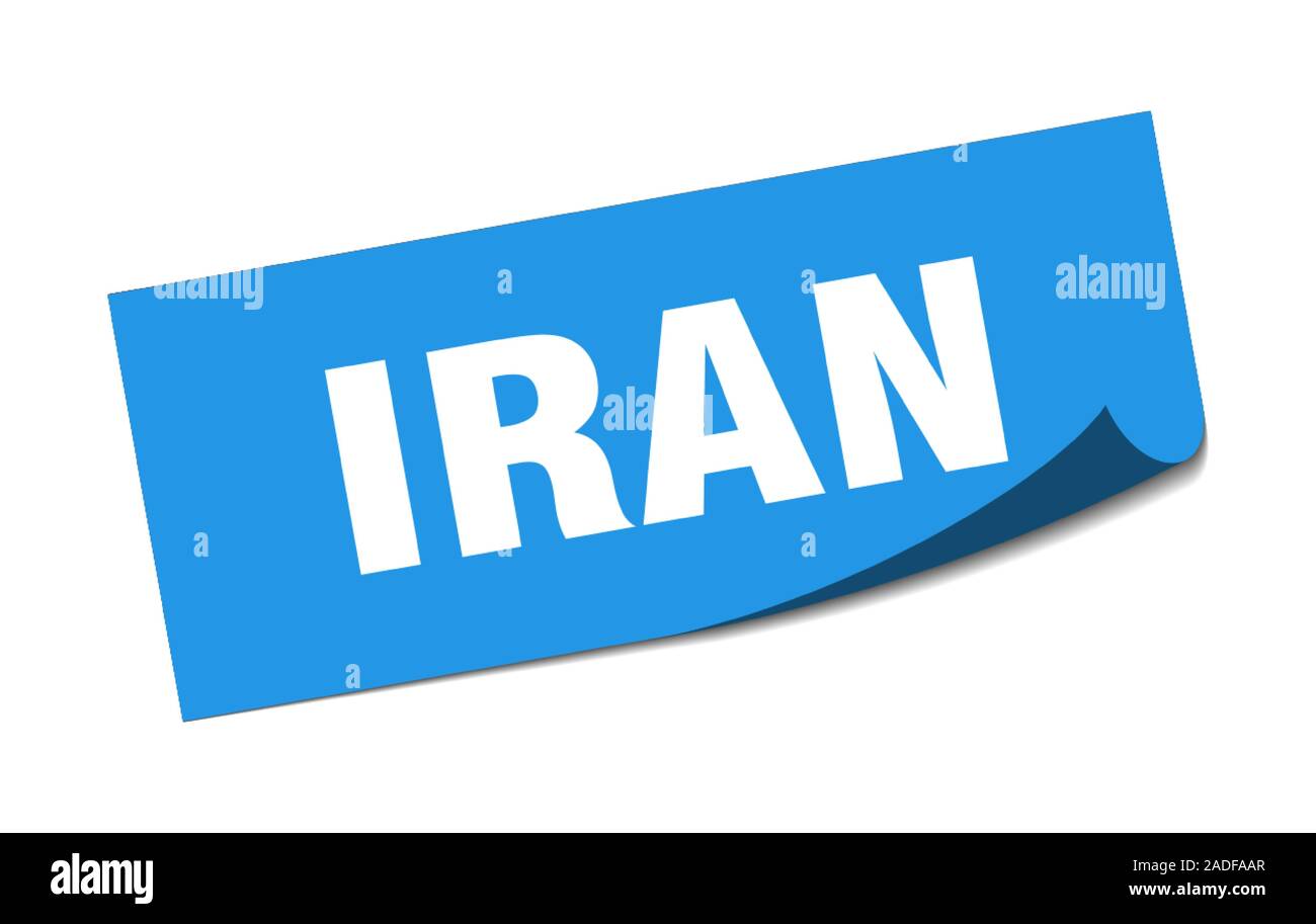 Iran sticker. Iran blue square peeler sign Stock Vector Image & Art - Alamy