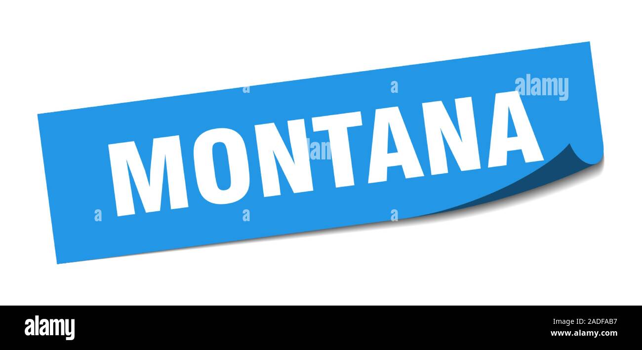 Montana sticker. Montana blue square peeler sign Stock Vector Image ...